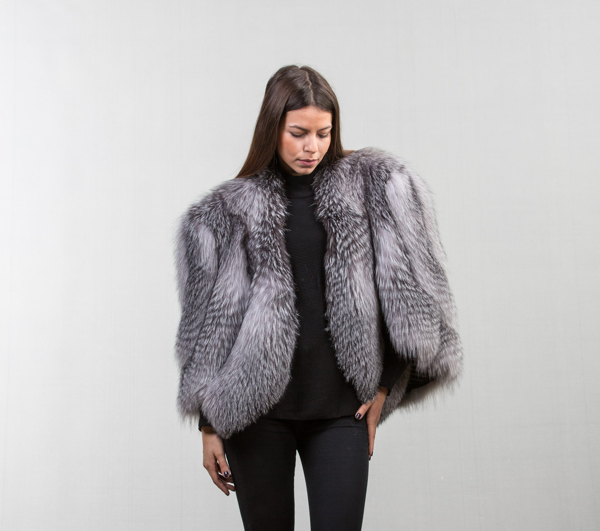 Blue Frost Fox Fur Cape - Haute Acorn