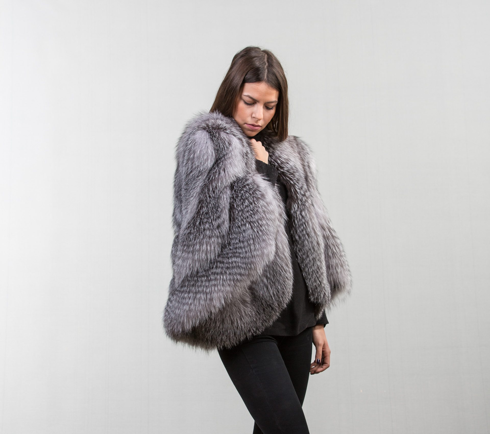 Blue Frost Fox Fur Cape - Haute Acorn