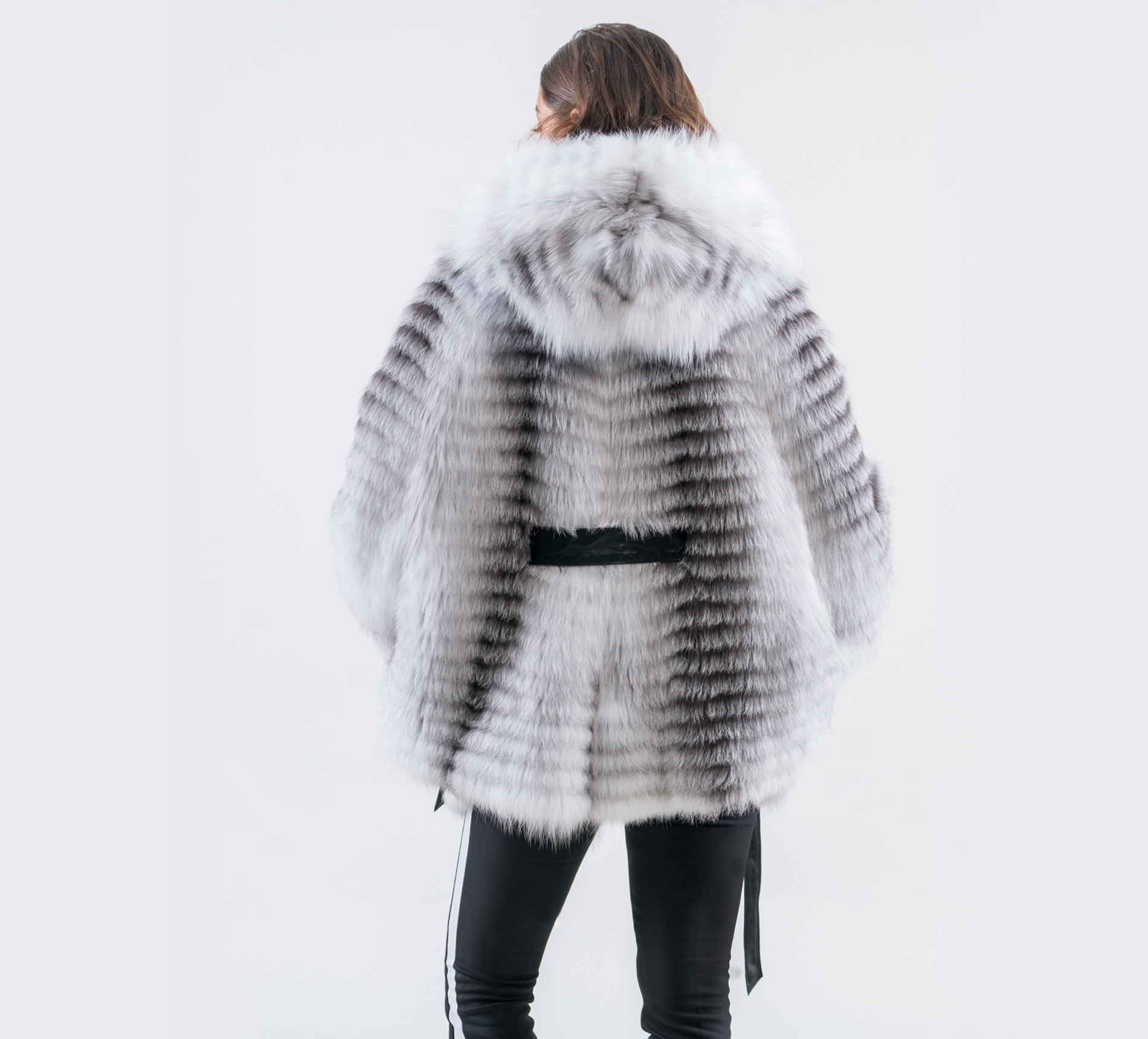 Hooded Fox Fur Cape - 100% Real Fur - Haute Acorn