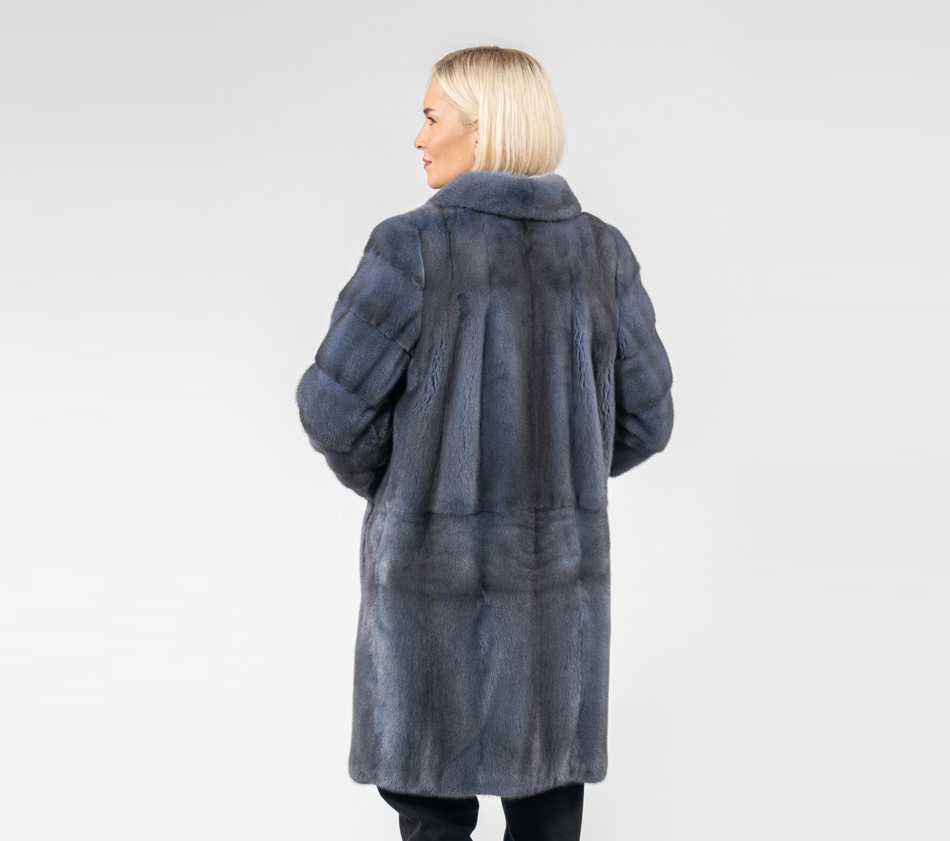 Skin-On-Skin Marlin Blue Mink Fur Jacket - 100% Real Fur